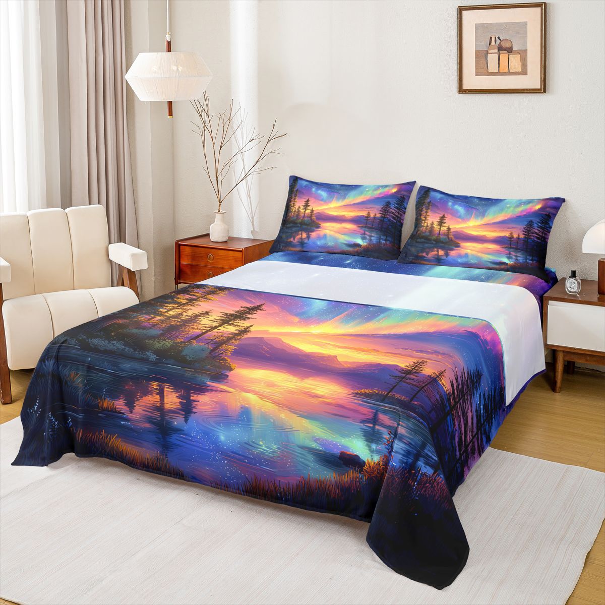 Castle Fairy Gradient Aurora Twin Sheet Sets 3pcs for Female Men Women ...