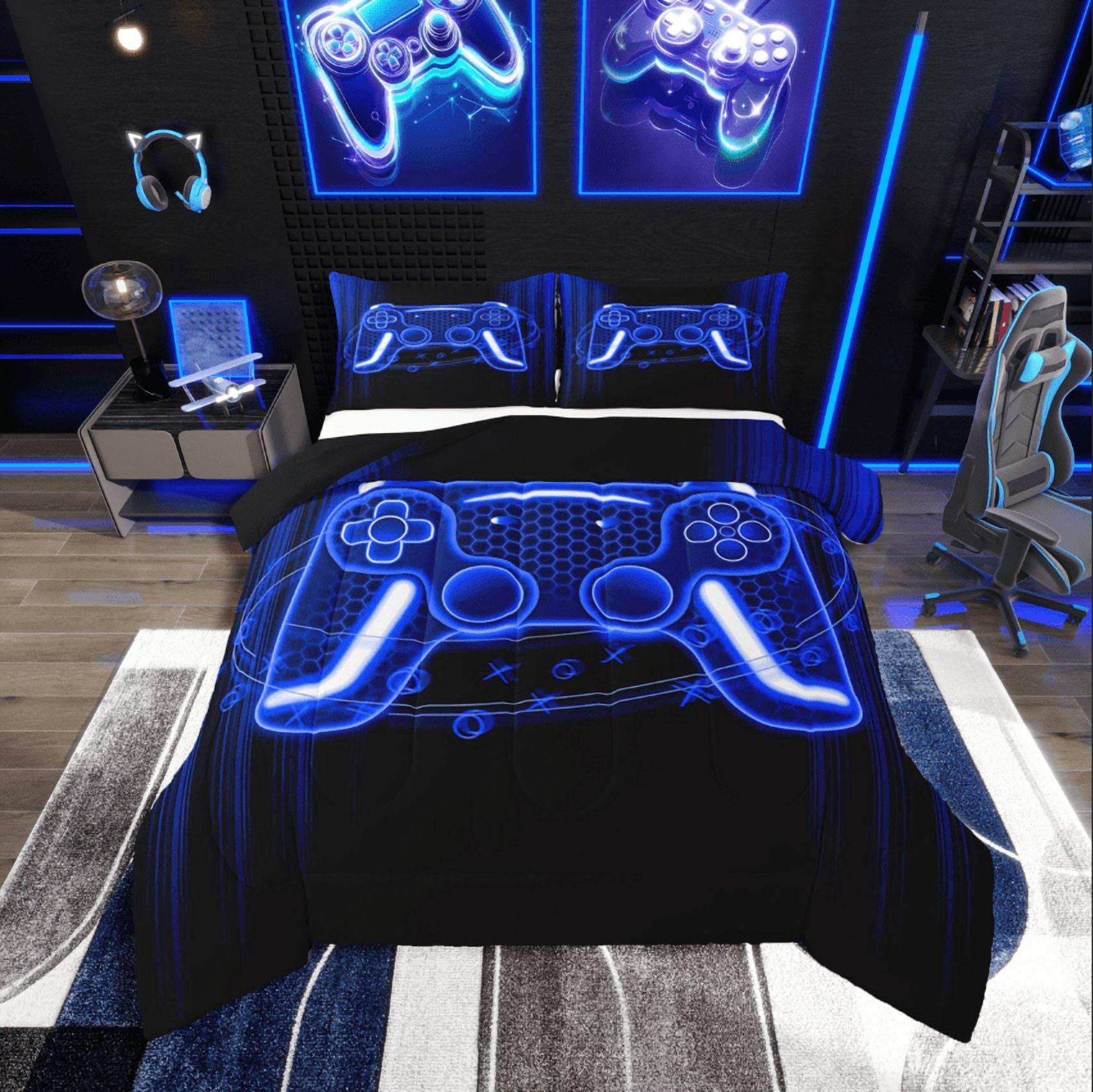 Castle Fairy Gradient Gamepads 3-Piece Full Size Comforter Sets ...