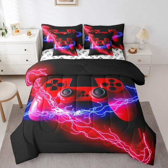 Castle Fairy Gradient Gamepads Bedding Comforter Set,Gradient Lightning ...