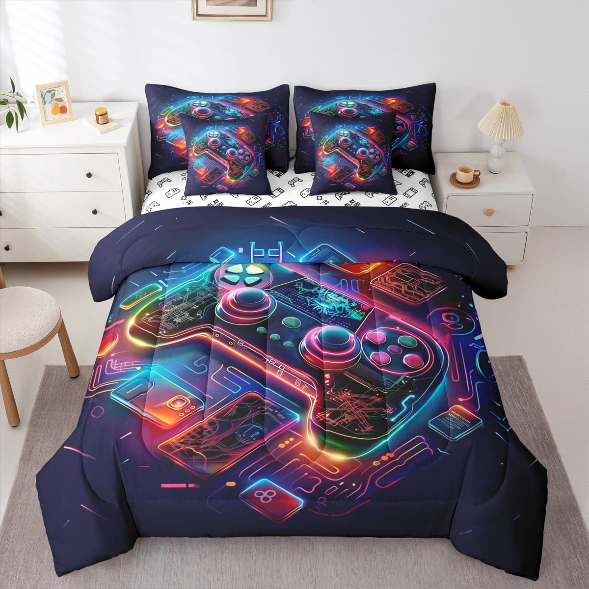 Castle Fairy Gradient Gamer 7-Piece Twin Bedding Sets,Video Game ...