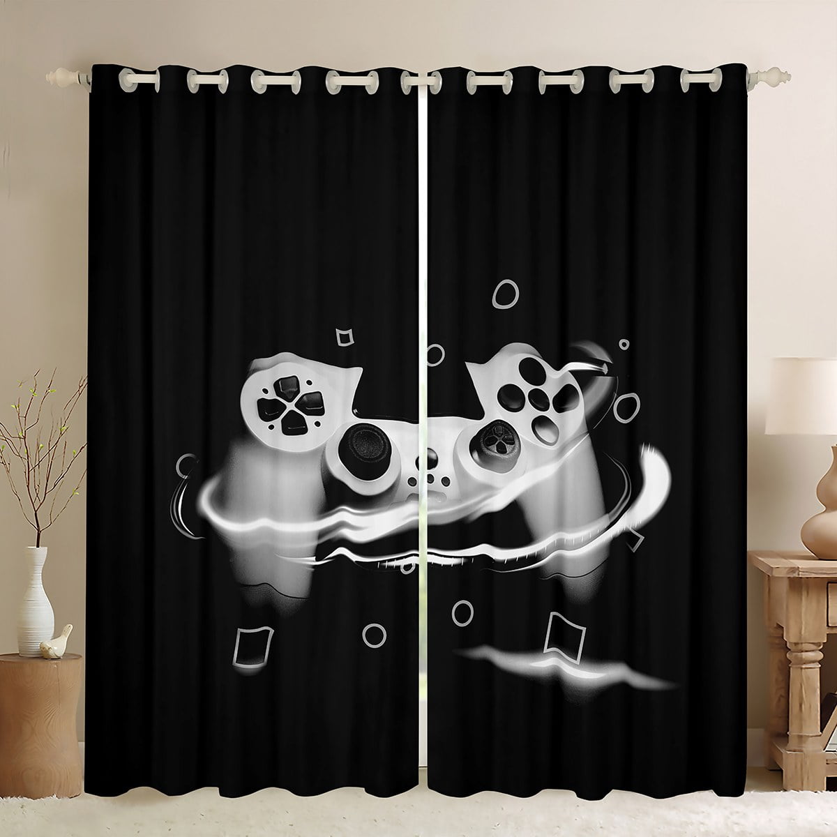 Castle Fairy Gradient Gamer Blackout Curtains Set of 2 (52x84 Each) for ...
