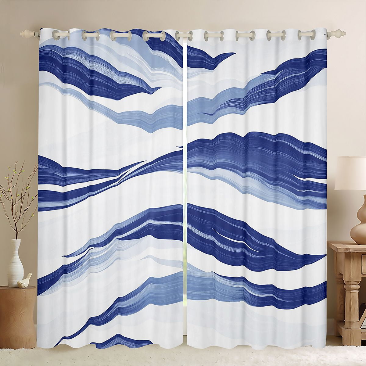 Castle Fairy Gradient Stripes Black Out Curtains,Vintage Curtains Pack ...