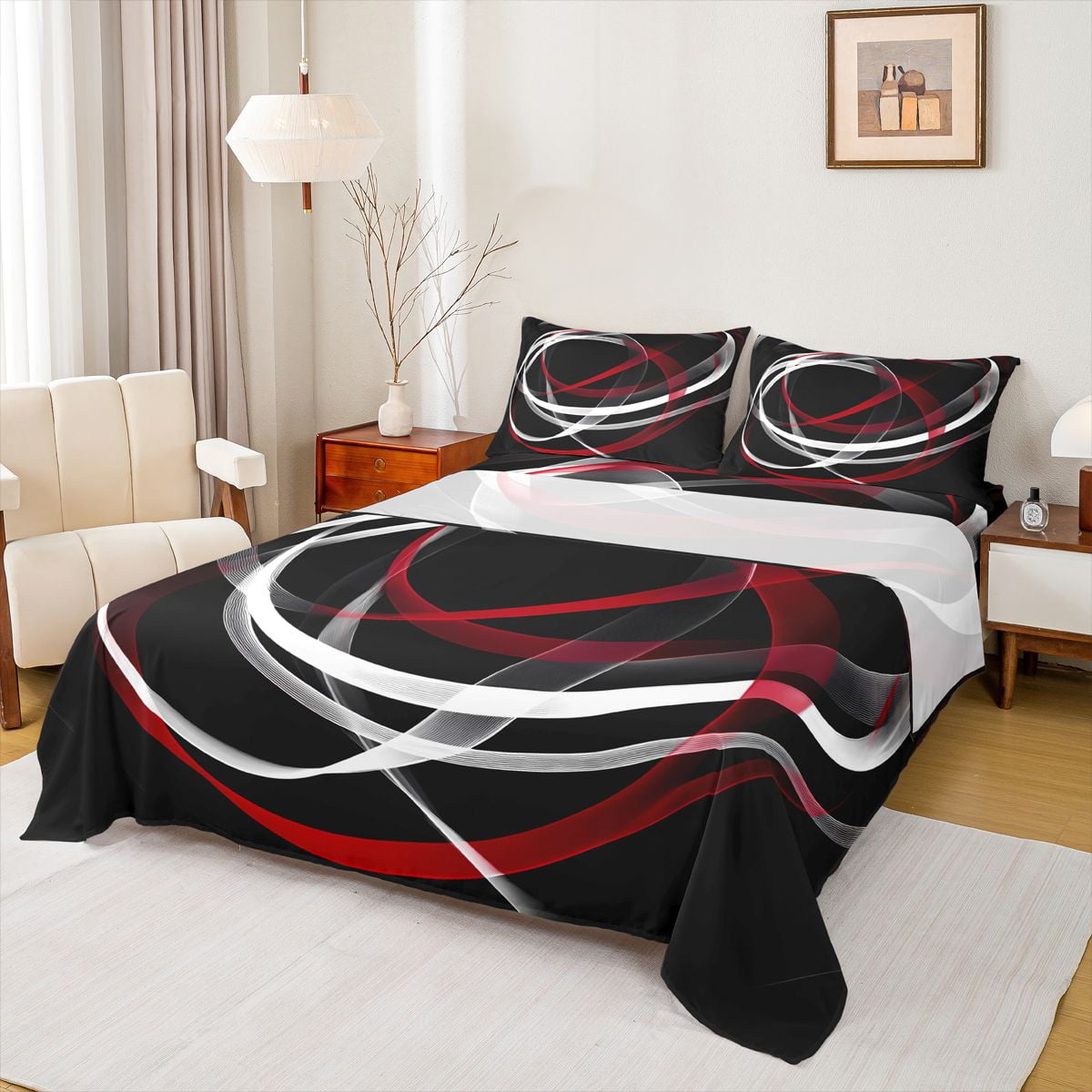 Castle Fairy Gradient Swirl Lines Twin Sheet Sets,Geometric Spiral ...