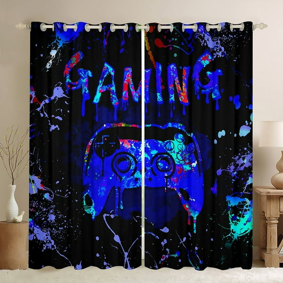 Castle Fairy Graffiti Gamer Black Out Curtains,Splash Curtains Pack of ...