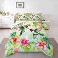Castle Fairy Green Hummingbird Queen Comforter Set,Pink Flowers Bedding ...