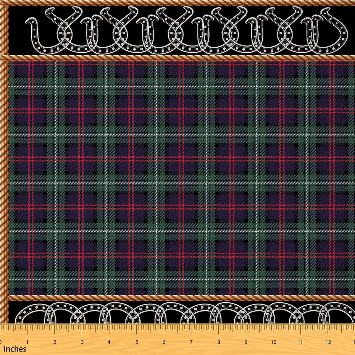 Castle Fairy Green Red Black Plaid Fabric by the Yard 5 Yards ...