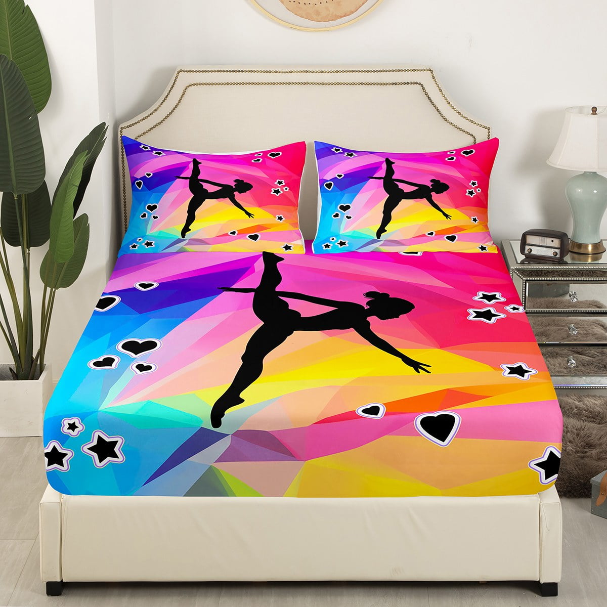 Castle Fairy Gymnastics Girl 4-Piece Full Size Sheets,Dance Theme Bed ...