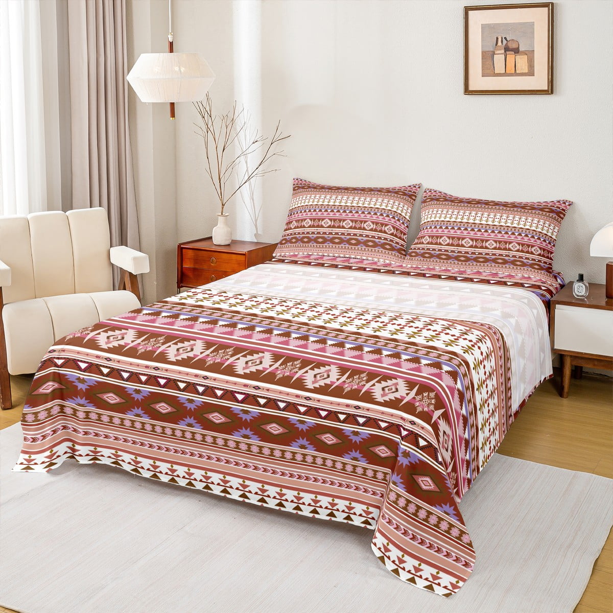 Castle Fairy Hippie Aztec 4-Piece Full Size Sheets,Bohemian Tribal Bed ...