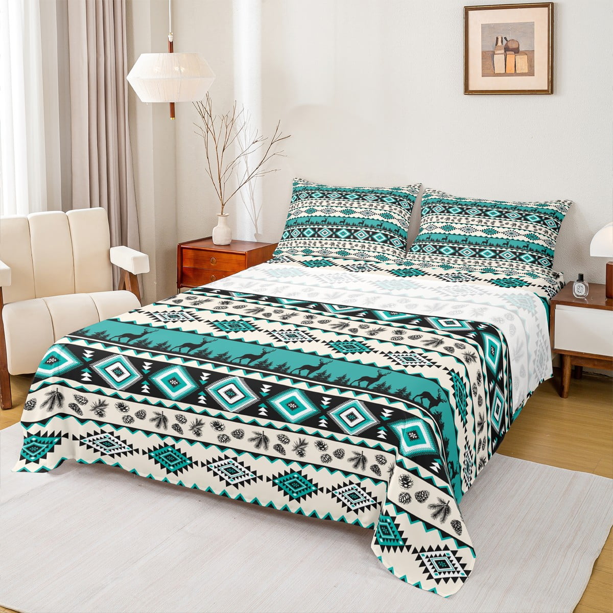 Castle Fairy Hippie Aztec 4-Piece Full Size Sheets,Tribal Style Bed ...