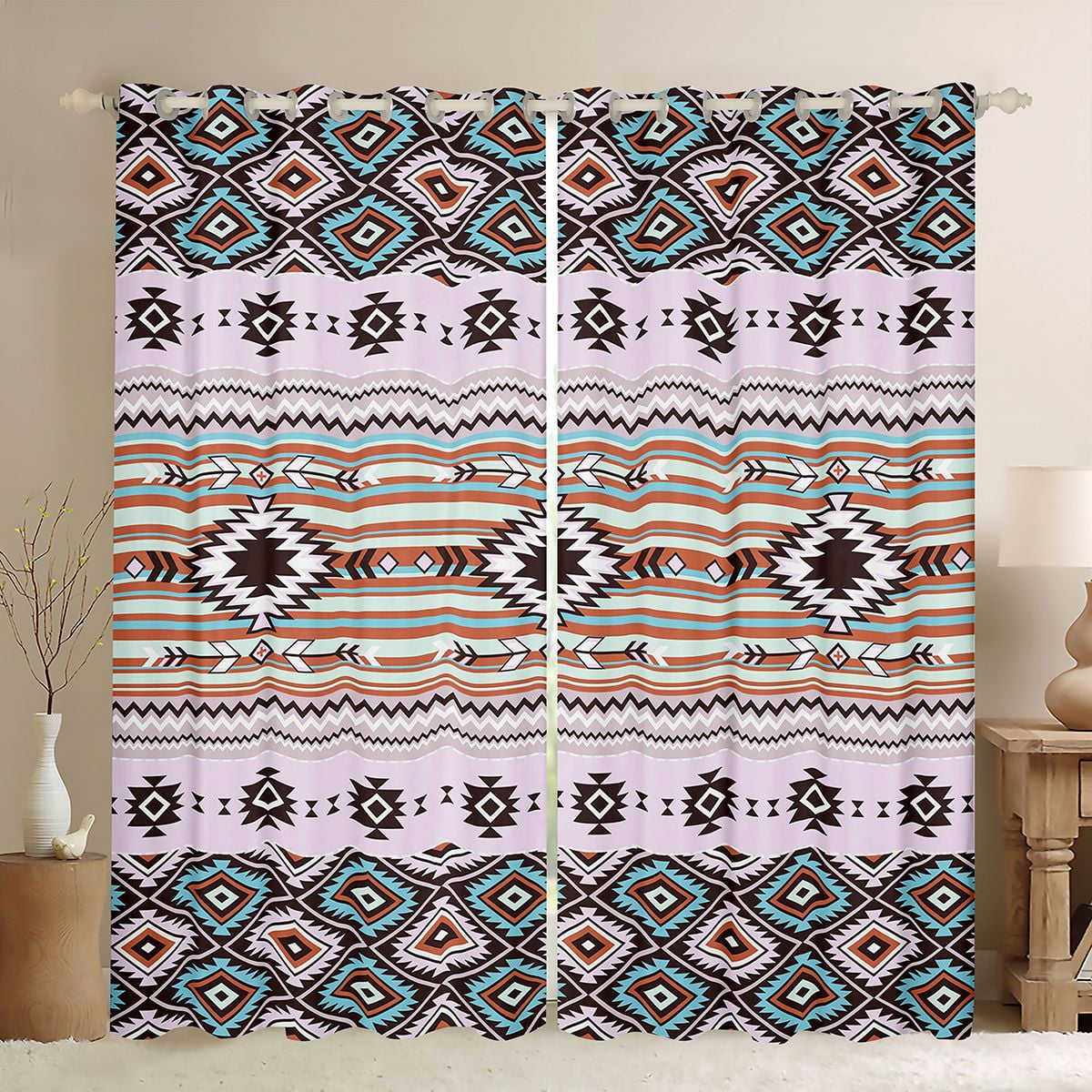 Castle Fairy Hippie Aztec Blackout Curtains Set of 2 (52x84 Each) for ...