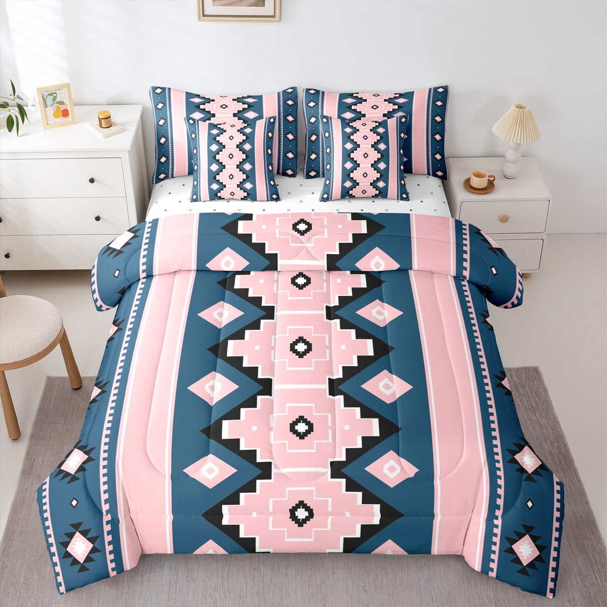 Castle Fairy Hippie Aztec Twin Bedding Sets 7-Piece for Female Men ...