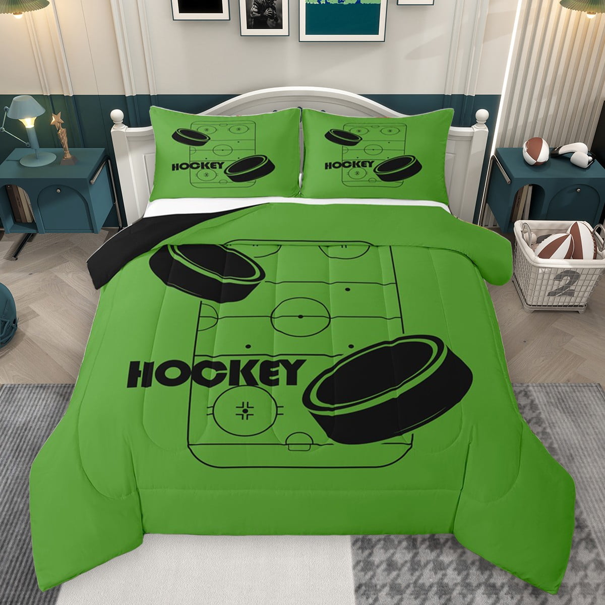 Castle Fairy Ice Hockey Bedding Comforter Set 2pcs for Kids Children ...