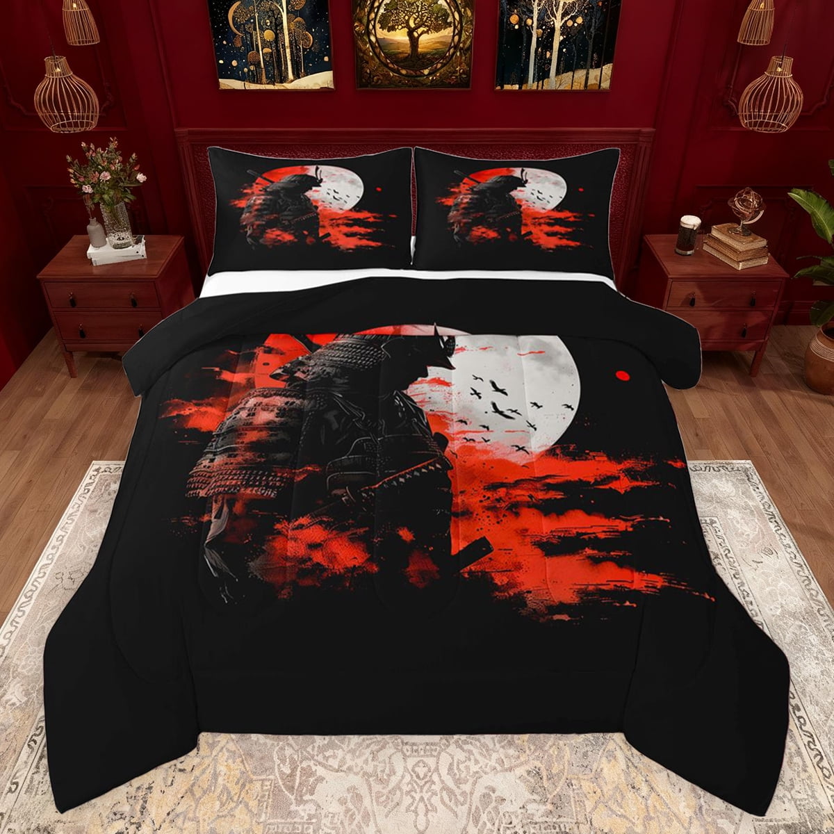 Castle Fairy Japanese Samurai Bedding Comforter Set 2pcs for Kids Teens ...