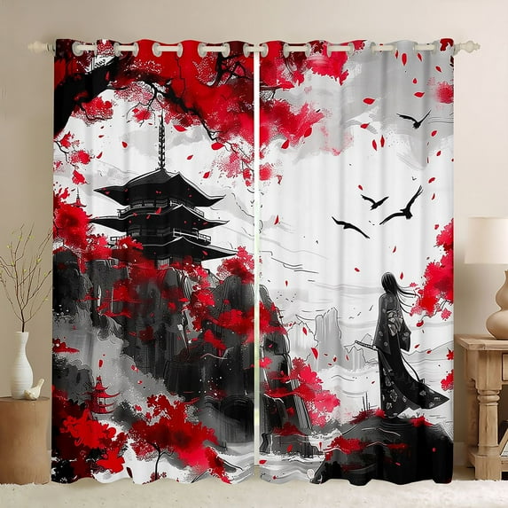 Castle Fairy Japanese Samurai Black Out Curtains for Boys Girls,Anime ...