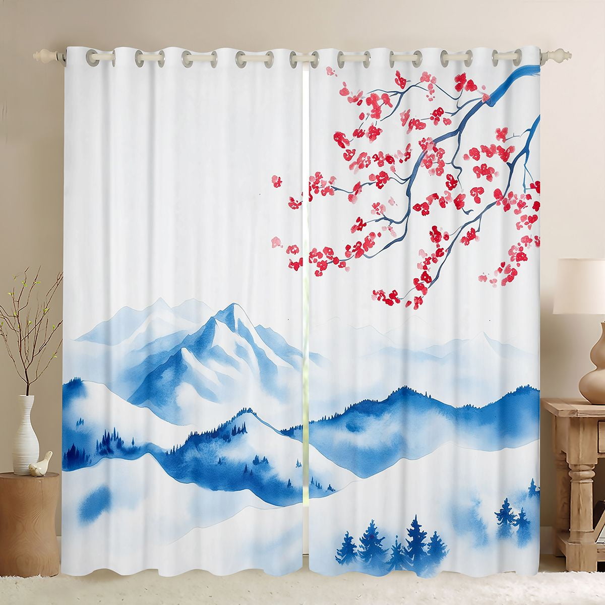 Castle Fairy Japanese Style Blackout Curtains Set of 2 (52x84 Each ...