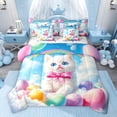 Castle Fairy Kawaii Bow Cat Bedding Comforter Set,Happy Easter Eggs ...