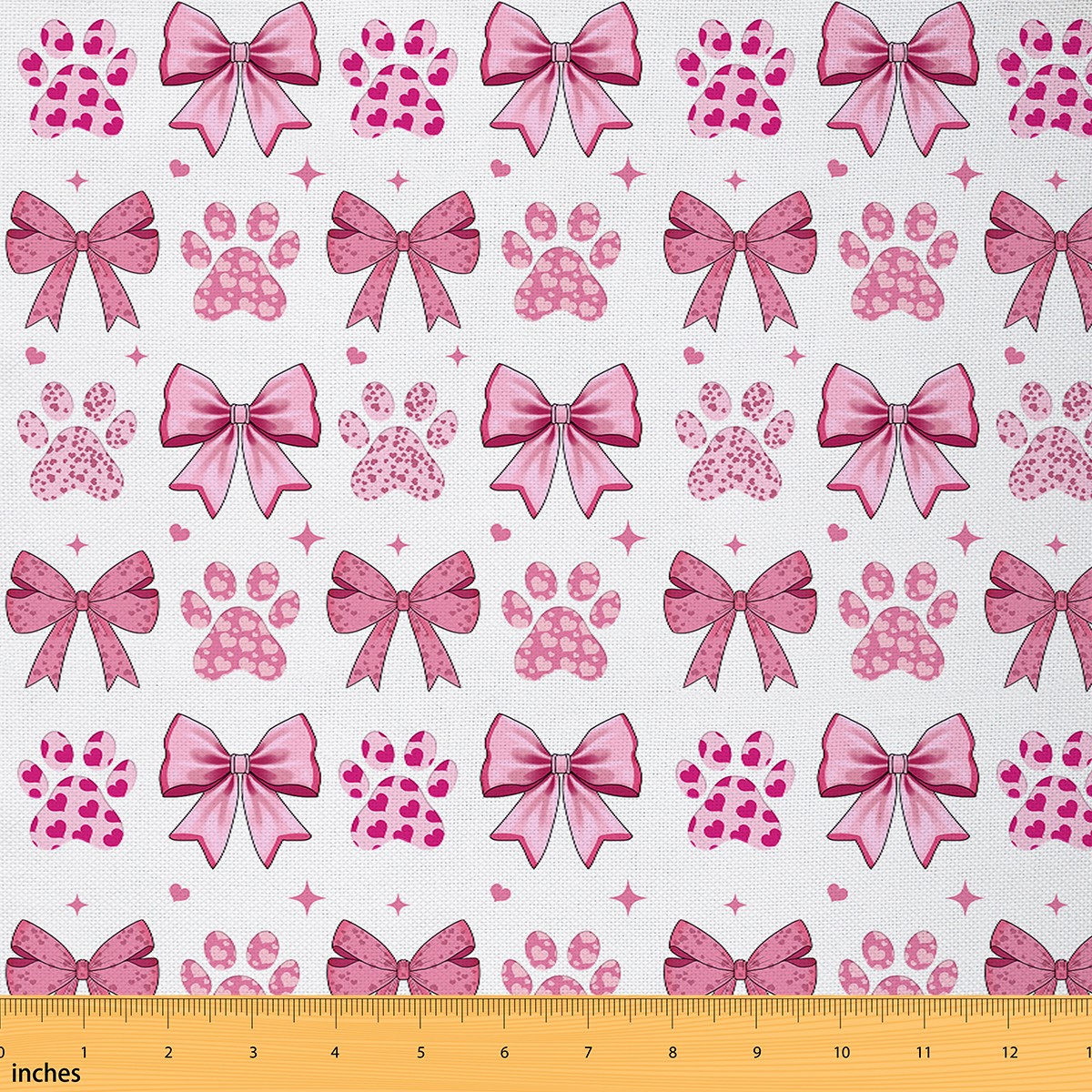 Castle Fairy Kawaii Bow Fabric by the Yard 10 Yard,Dogs Paw Print Room ...