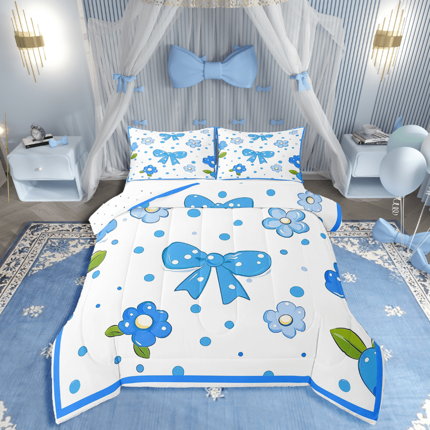 Castle Fairy Kawaii Bowknot 3 Pieces Queen Comforter Set,Cartoon ...