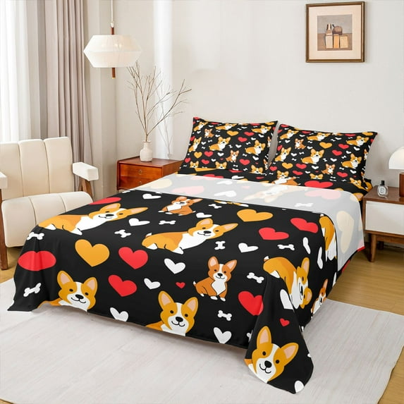 Castle Fairy Kawaii Corgi Dog Queen Sheet Sets,Cartoon Animal Pet Bed ...