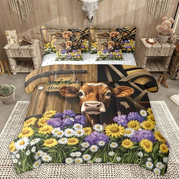 Castle Fairy Kawaii Cow Twin Bedding Sets 7-Piece for Children Teens ...