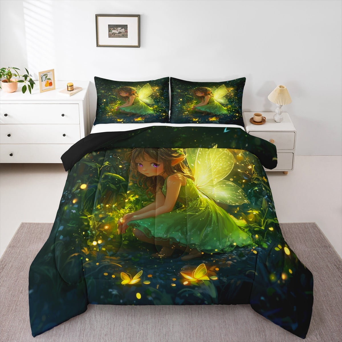 Castle Fairy Kawaii Fairy 3-Piece Full Size Comforter Sets for Girls ...