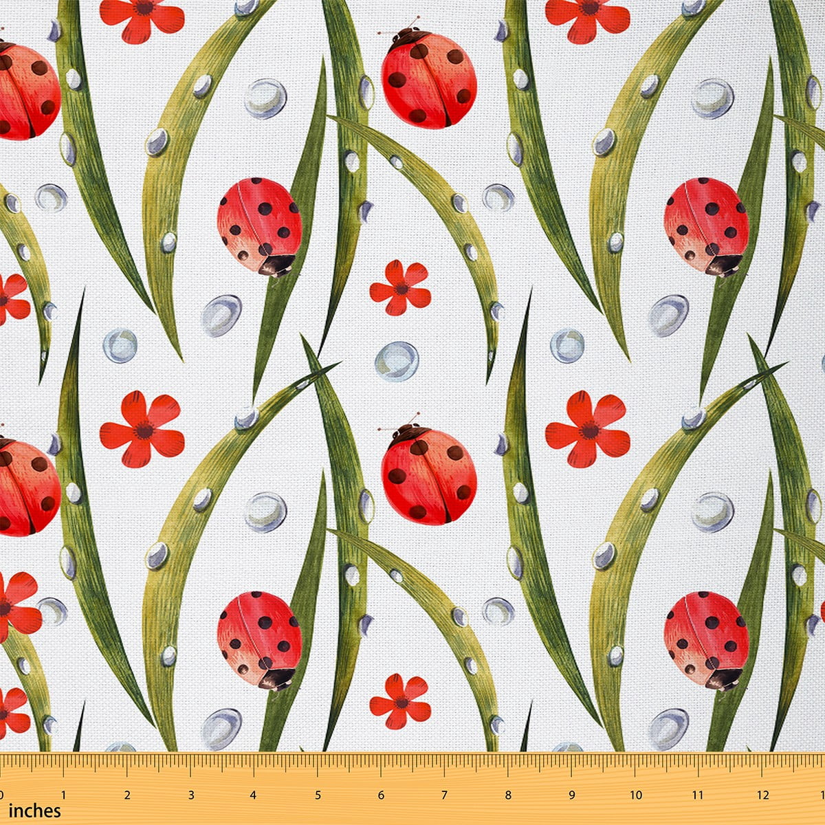 Castle Fairy Kawaii Ladybird Fabric by the Yard 10 Yard,Black Red Green ...