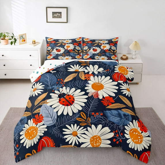 Castle Fairy Kawaii Ladybug Full Size Comforter Sets,Vintage Floral ...