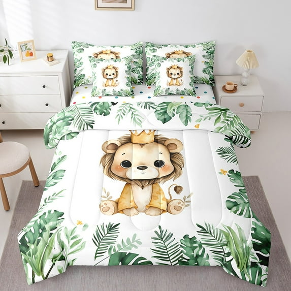 Castle Fairy Kawaii Lion Animal Bedding Comforter Set,Cartoon Wildlife ...