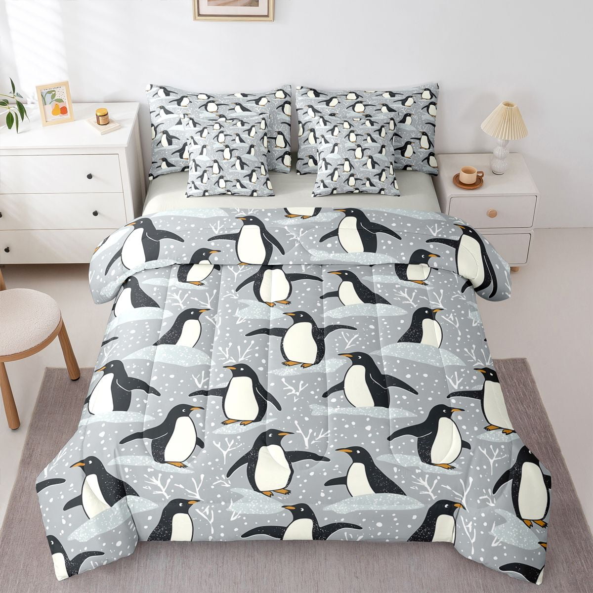 Castle Fairy Kawaii Penguin Bedding Comforter Set,Cute Animal Full ...