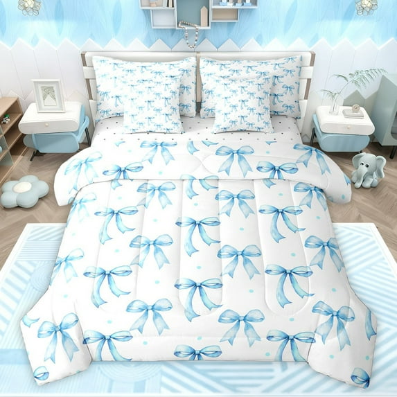 Castle Fairy Kawaii Ribbon Bow Boy Girl Bedding Comforter Set 7pcs ...