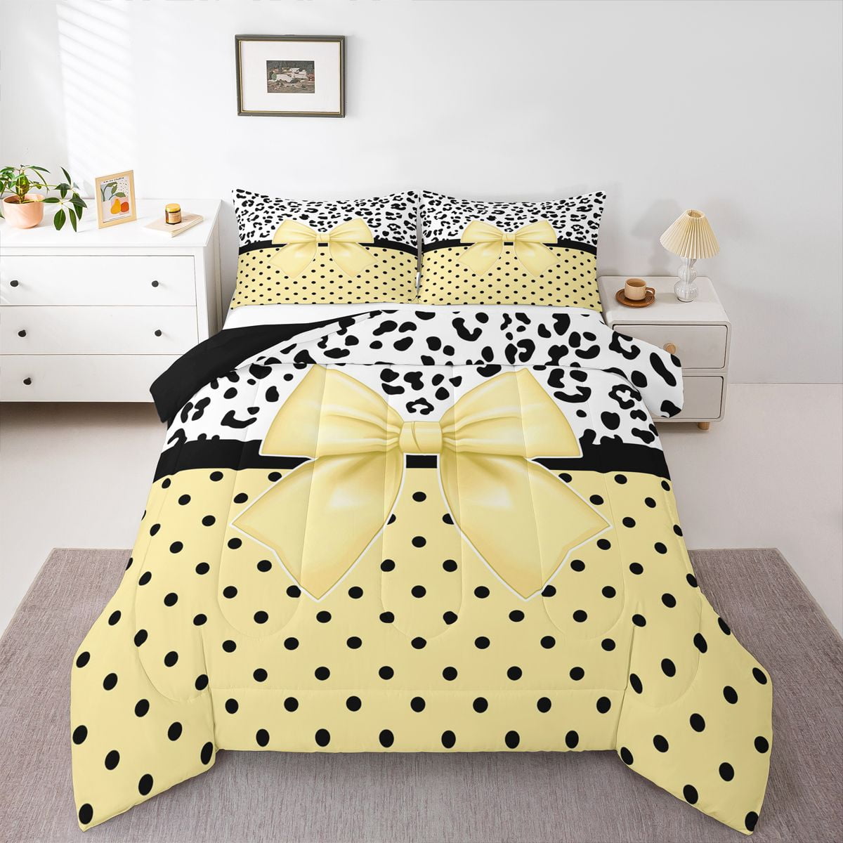 Castle Fairy Kawaii Ribbon Bow Twin Comforter Sets,Animal Leopard Print ...
