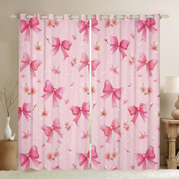 Castle Fairy Kawaii Sakura Bowknot Blackout Curtains Set of 2 (52x84 ...