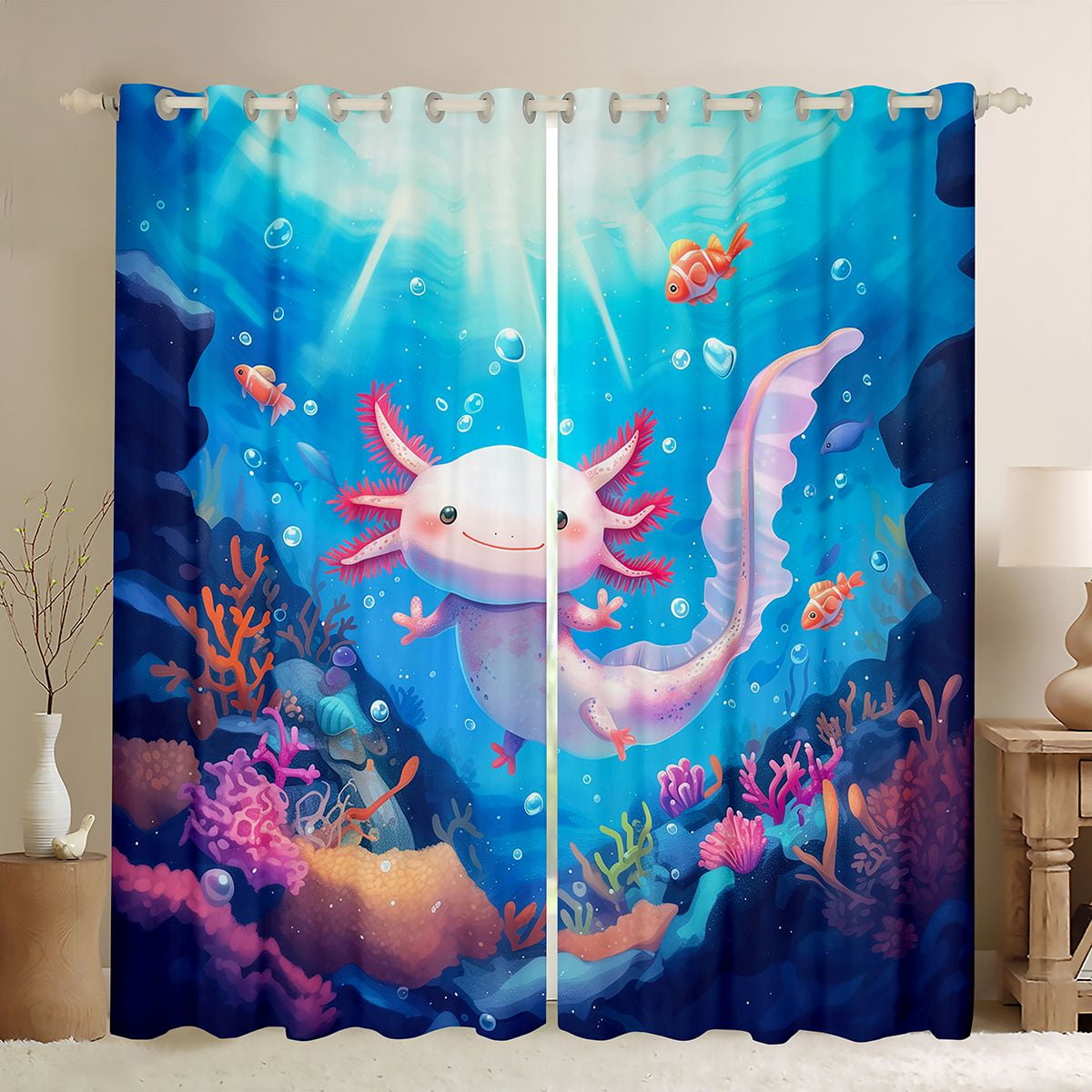 Castle Fairy Kawaii Salamander Black Out Curtains,Animal Curtains Pack ...