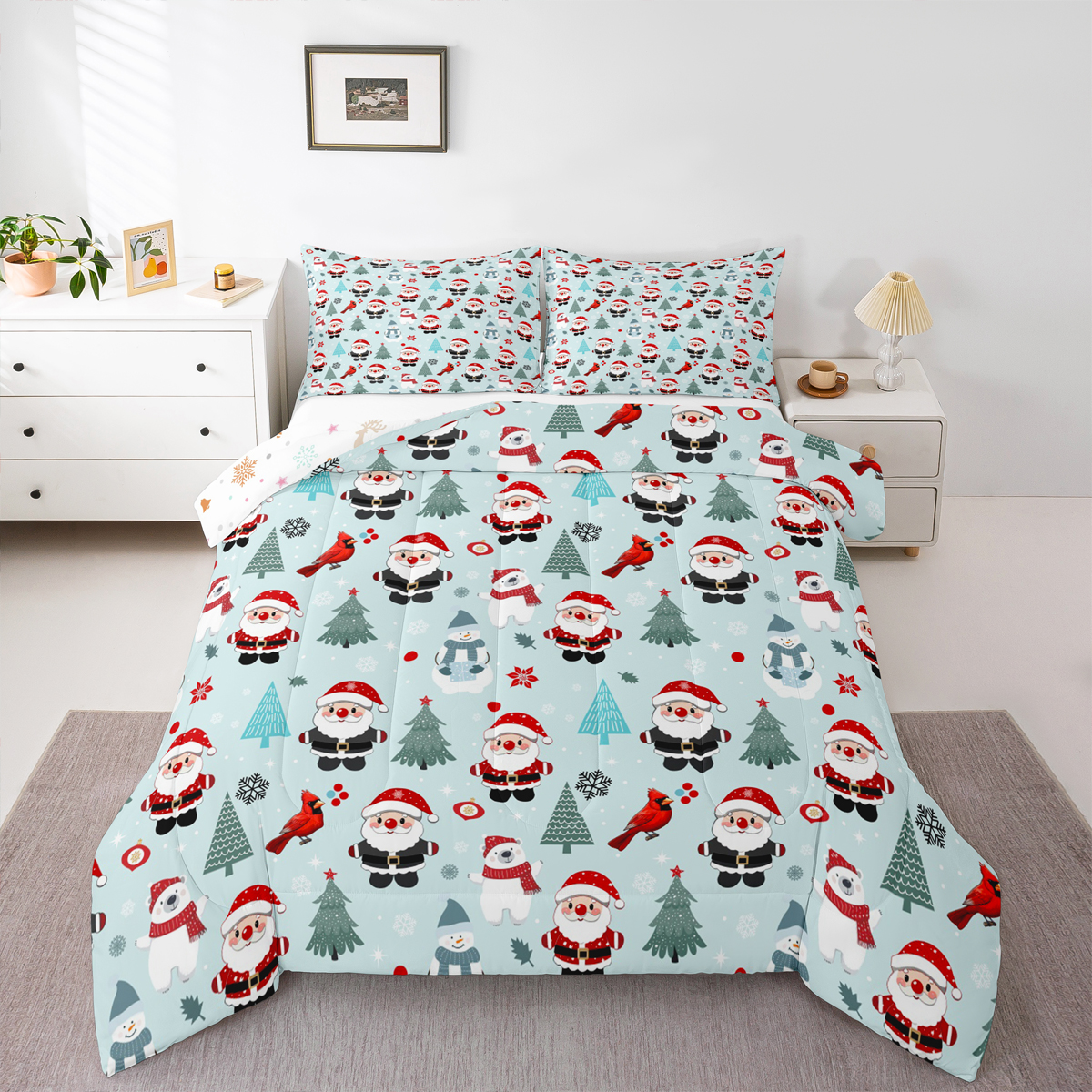 Castle Fairy 3-Piece Queen Size Comforter Set - Santa Cardinal ...