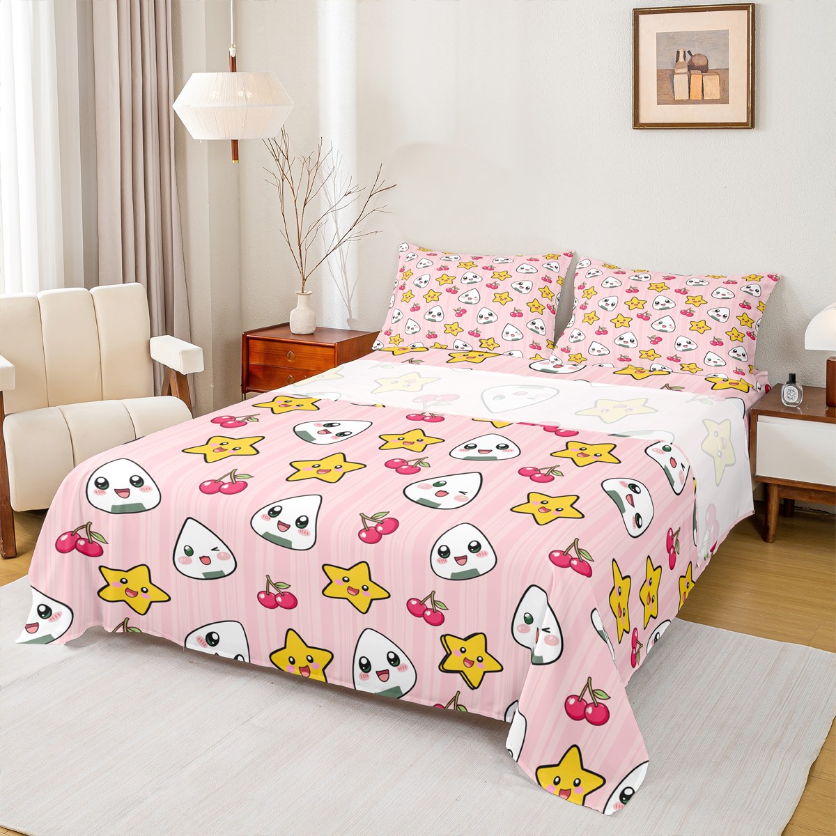 Castle Fairy Kawaii Sushi 4-Piece Full Size Sheets for Kids,Japanese ...