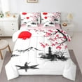 Castle Fairy Kids Adults Red Sakura Twin Bedding Sets,Cherry Blossom ...