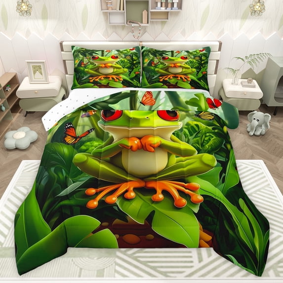 Castle Fairy Kids Animal Frog Full Size Comforter Sets,Flying ...