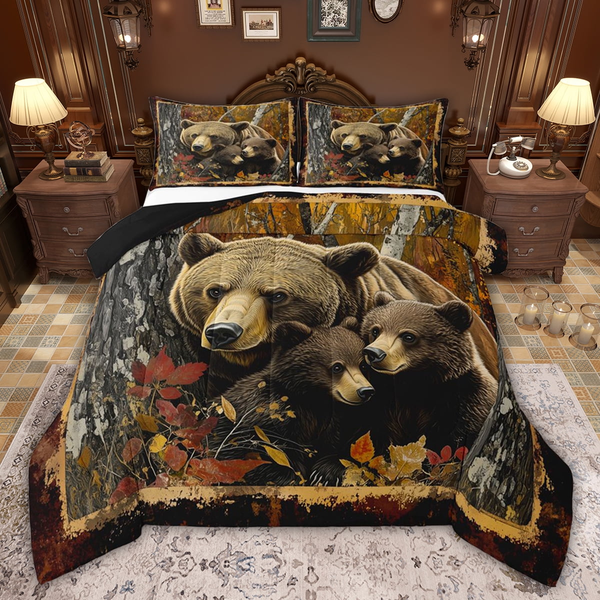 Castle Fairy Kids Bears Wildlife Full Size Comforter Sets,Jungle Animal ...
