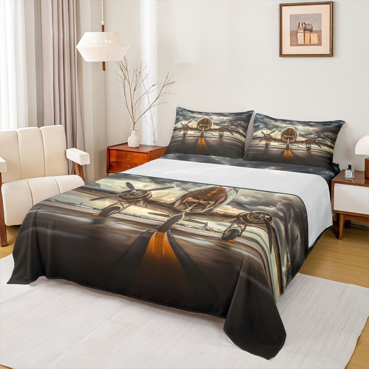 Castle Fairy Kids Children Airplane Helicopter Queen Sheet Sets ...