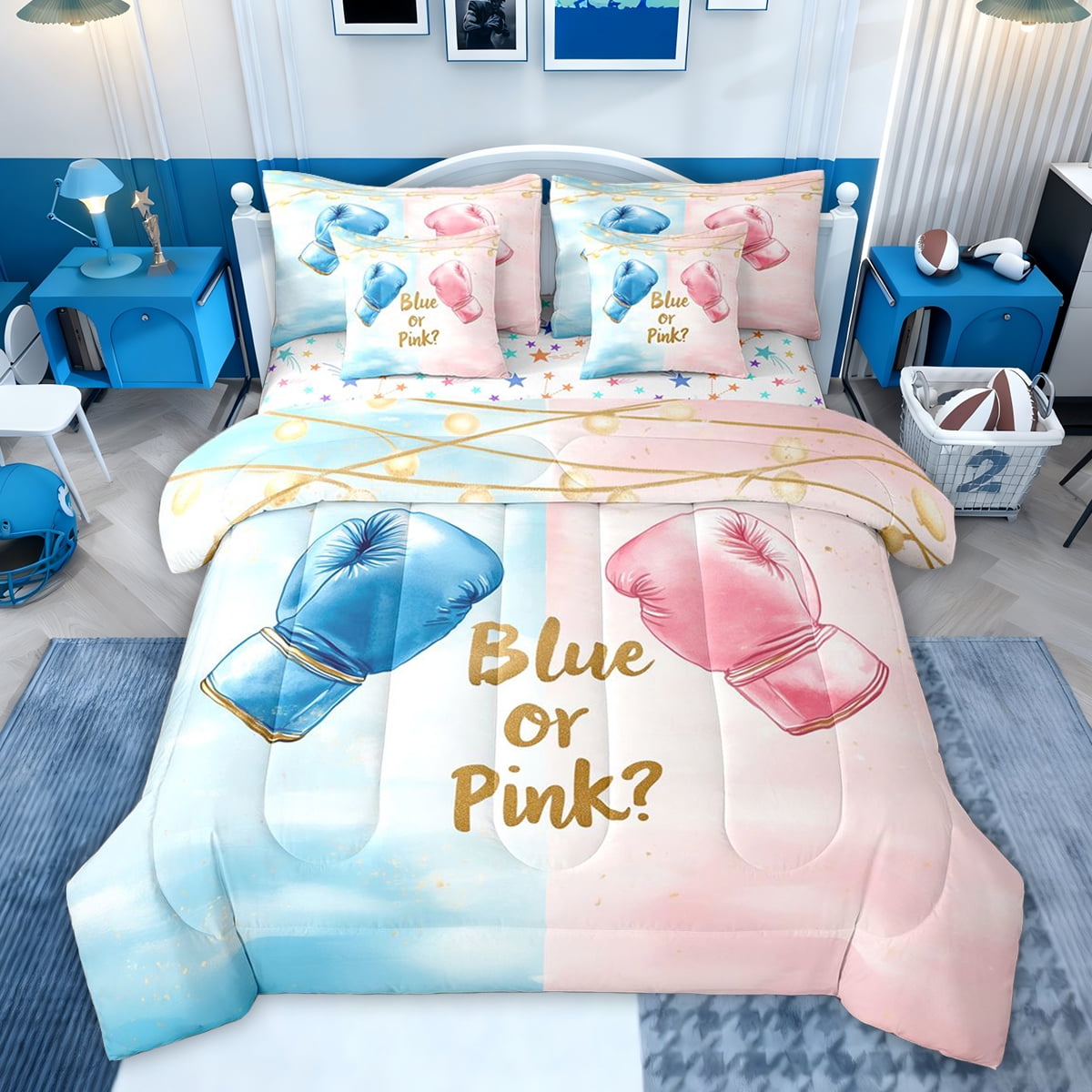 Castle Fairy Kids Children Boxing Bedding Comforter Set,Sport King ...