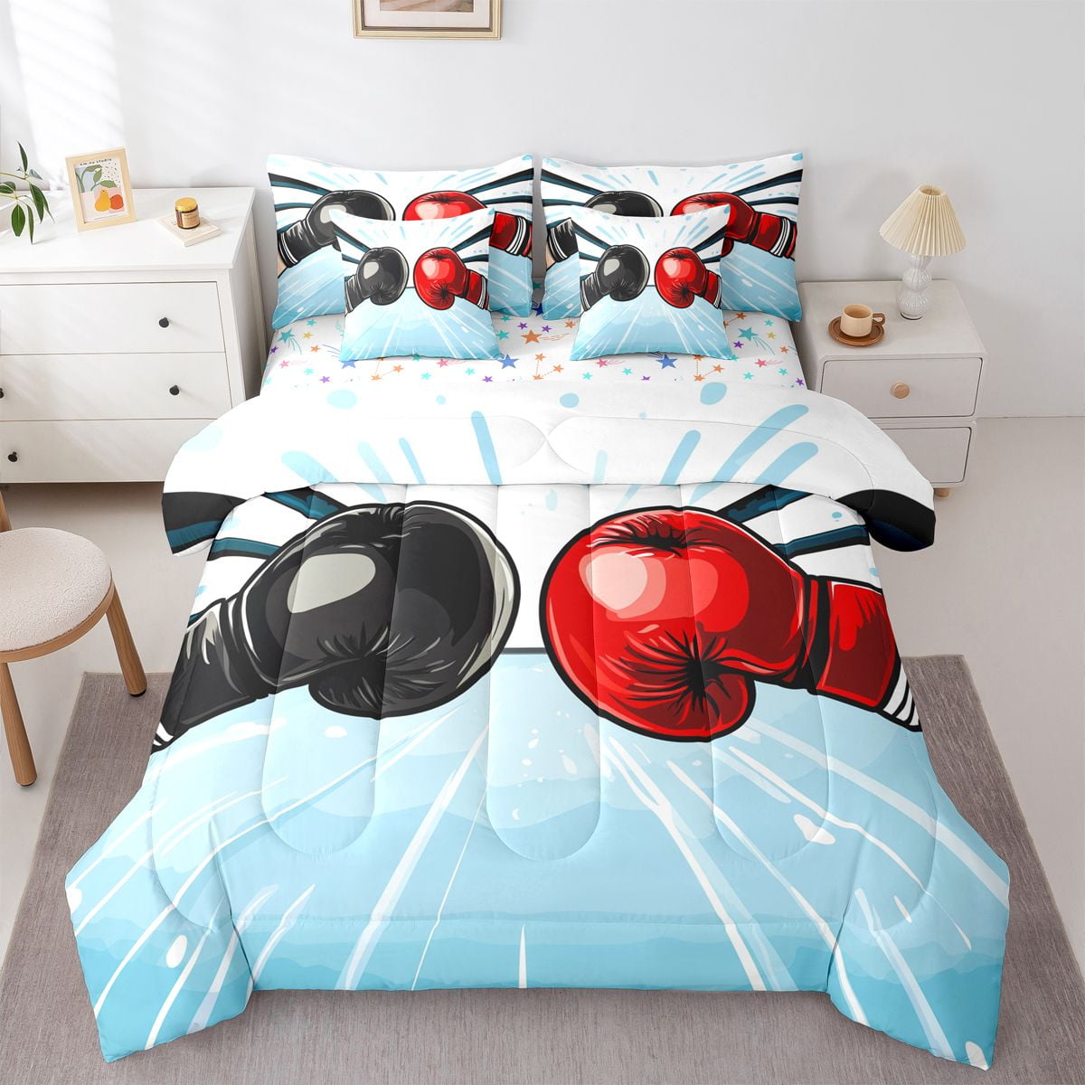 Castle Fairy Kids Children Boxing Twin Bedding Sets,Sport Bedding ...