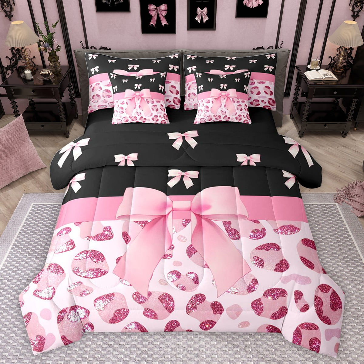 Castle Fairy Kids Children Cartoon Ribbon Bow-Tie Bedding Comforter Set ...