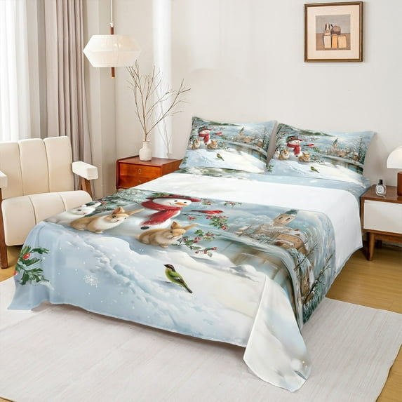 Castle Fairy Kids Children Cartoon Snowman Rabbit Full Size Sheets 4 ...