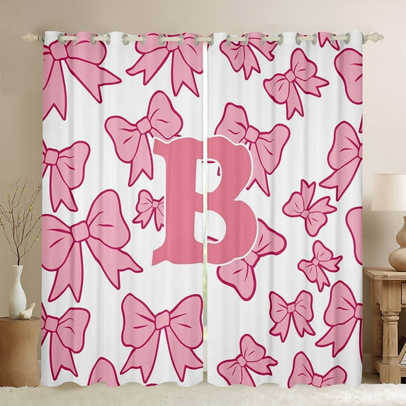 Castle Fairy Kids Children Pink Bow Personalized Initial B Curtains ...