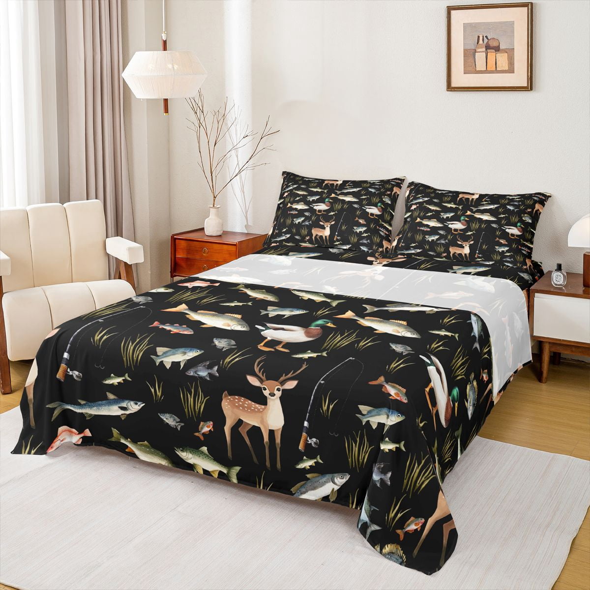 Castle Fairy Kids Children Teens Animal Deer Mallard Duck 4pcs Bed ...