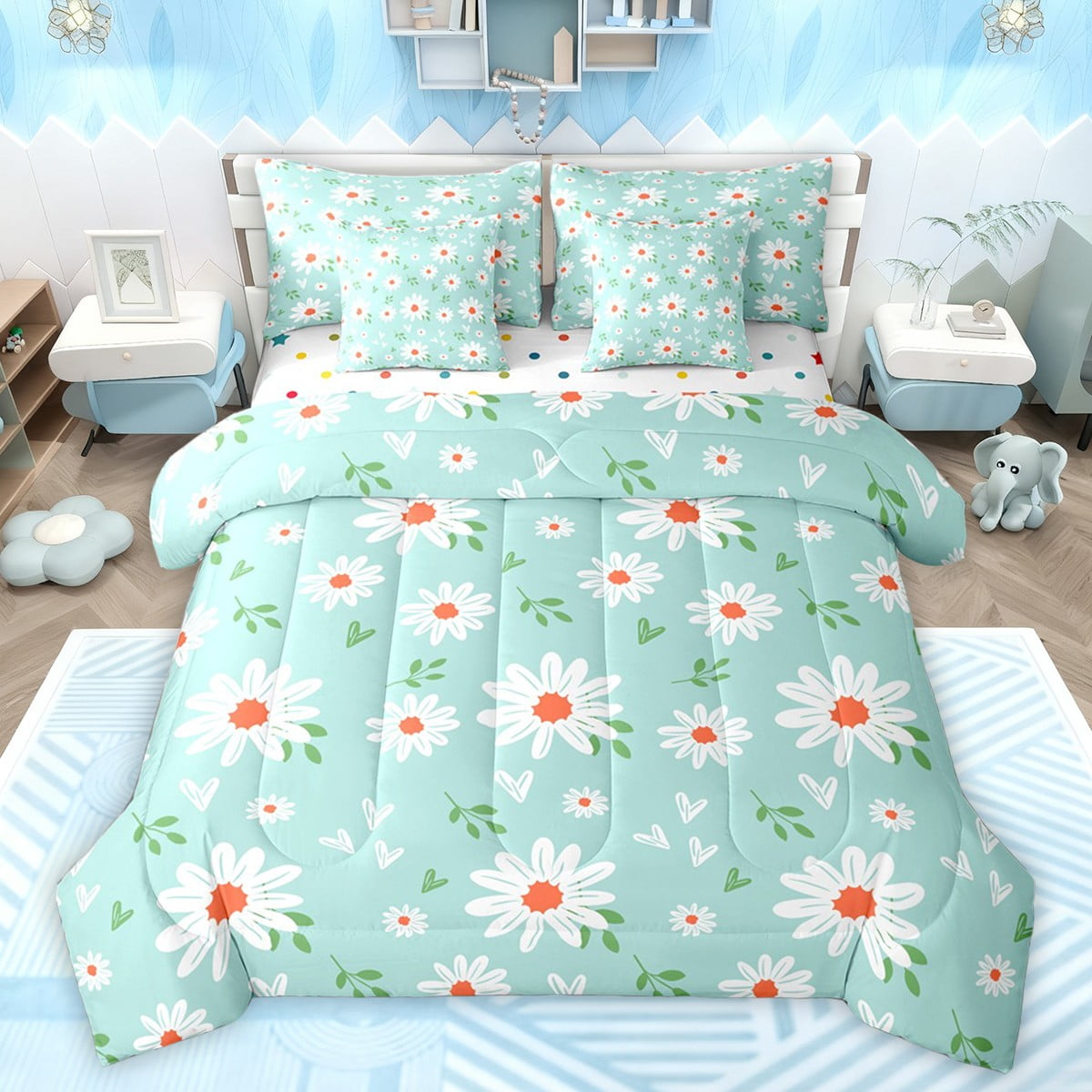Castle Fairy Kids Children Teens Cartoon Daisy Twin Bedding Sets 7 ...