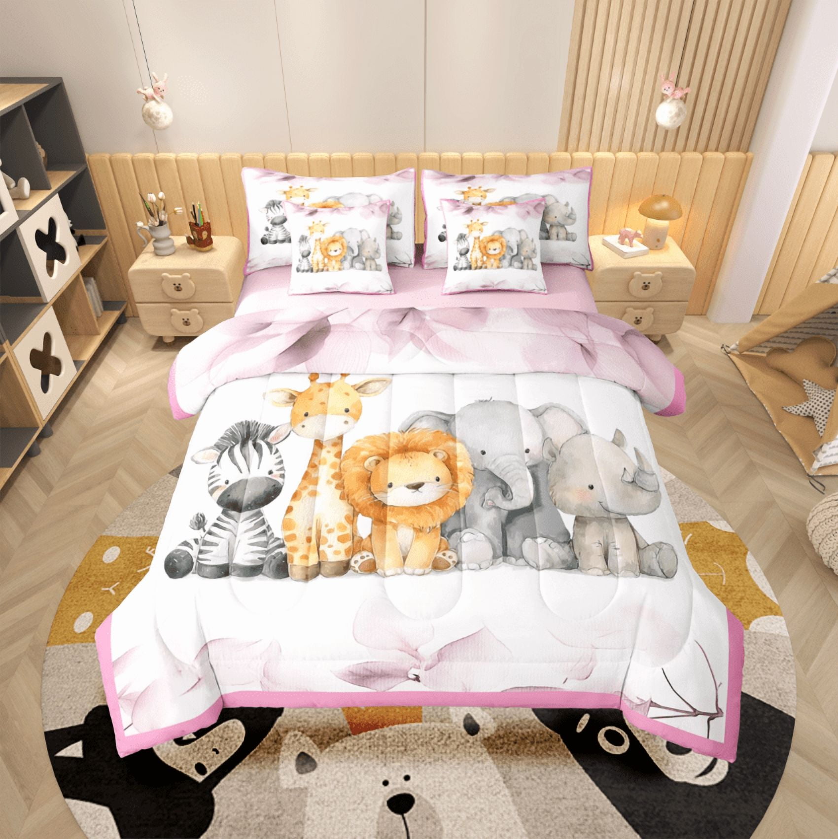 Castle Fairy Kids Fairy Zebra Giraffe Lion 7 Pieces Bedding Comforter ...