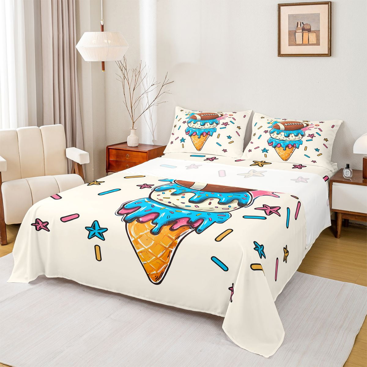 Castle Fairy Kids Ice Cream Popsicle Twin Sheet Sets,Funny Fast Food ...