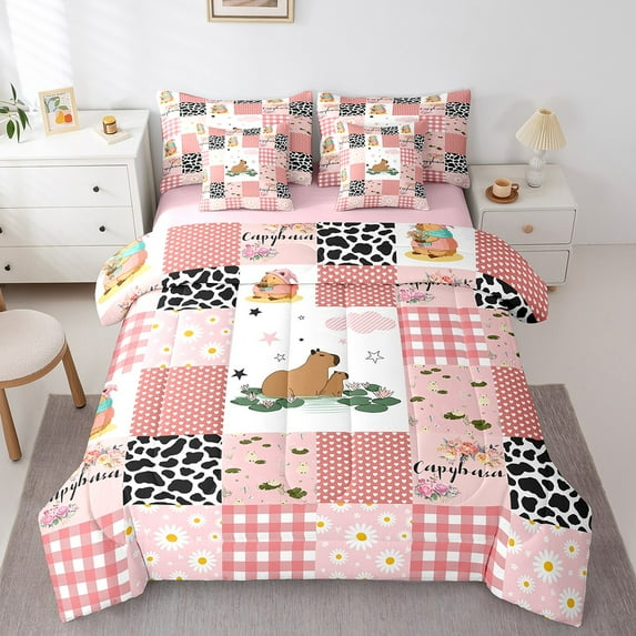 Castle Fairy Kids Kawaii Capybara Twin Bedding Sets,Cute Daisy Bedding ...