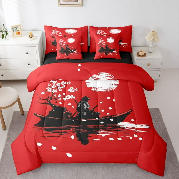 Castle Fairy Kids Oriental Samurai Twin Bedding Sets,Cherry Blossom ...